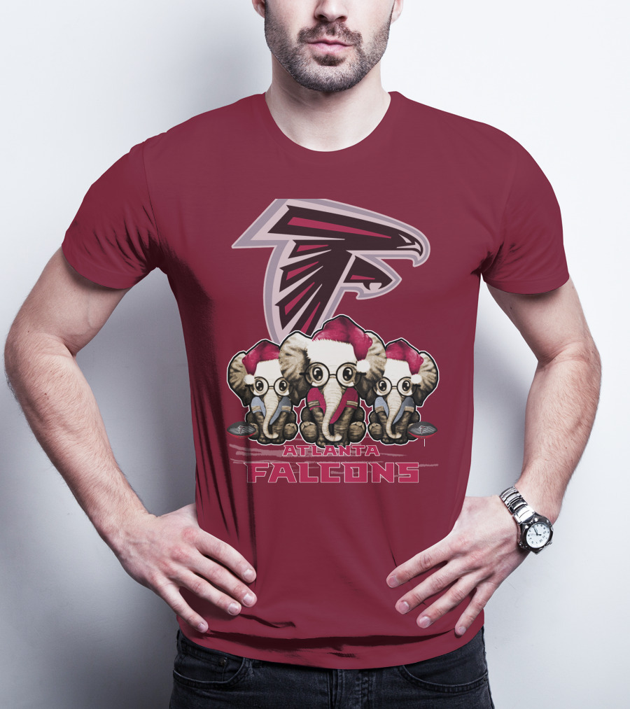 Atlanta Falcons Santa Elephants Christmas T-Shirt