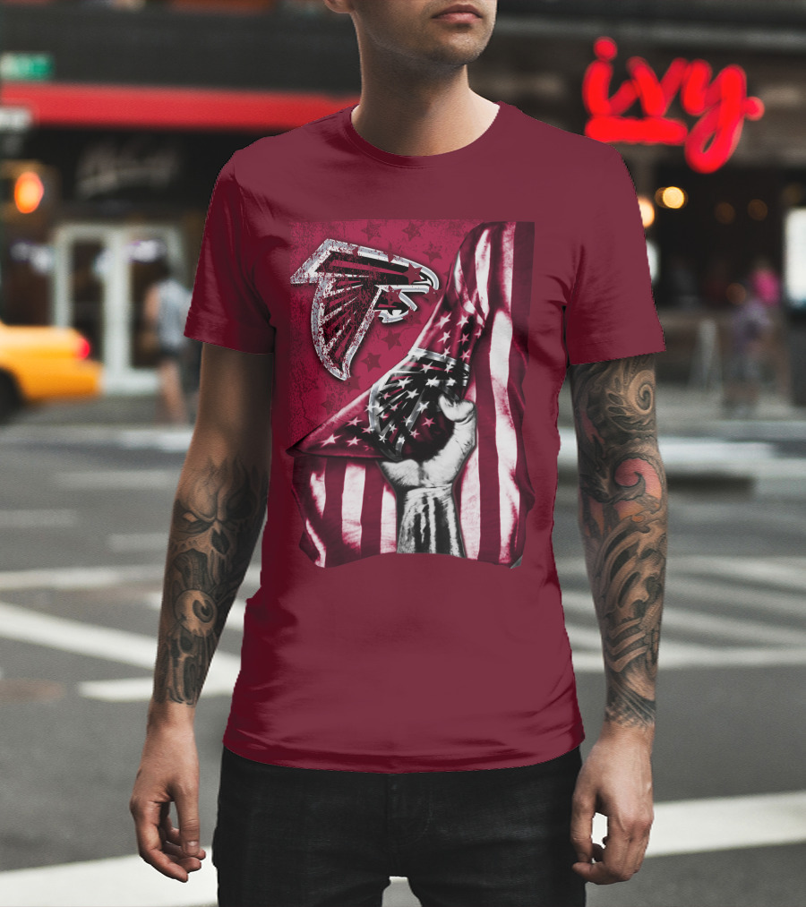Atlanta Falcons American Flag Pride Banner T-Shirt