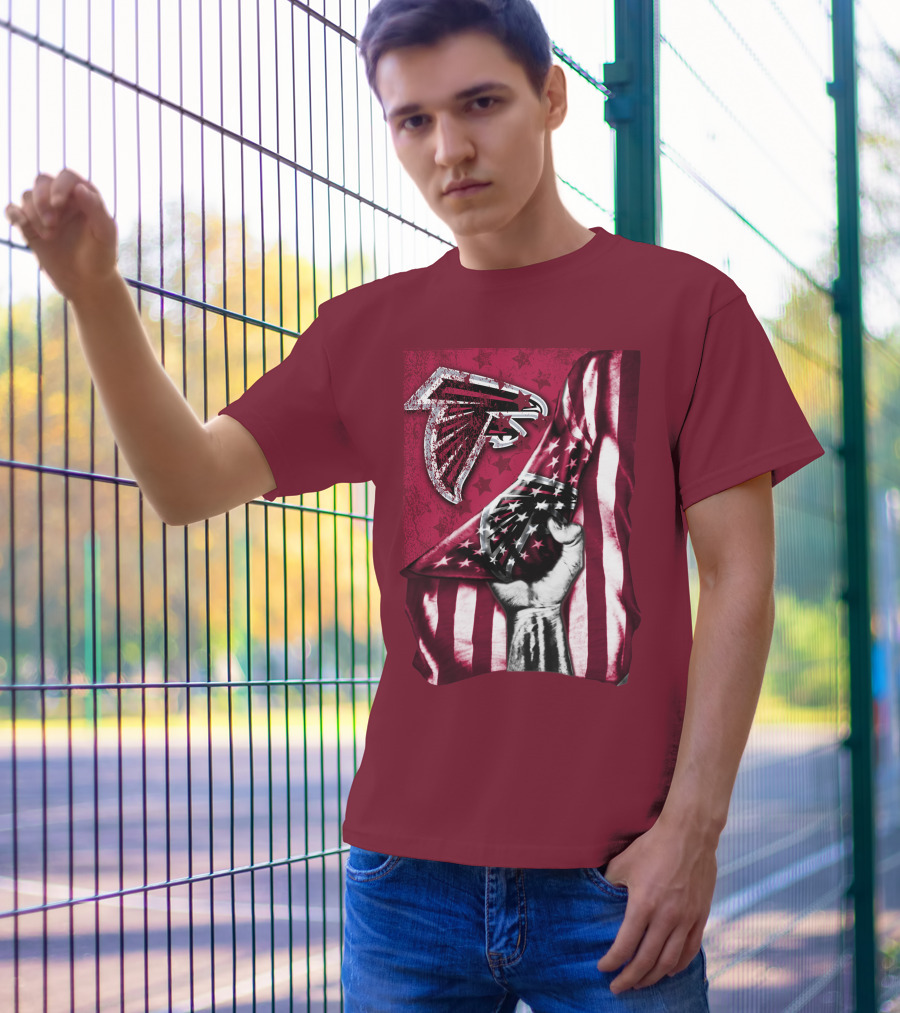 Atlanta Falcons American Flag Pride Banner T-Shirt