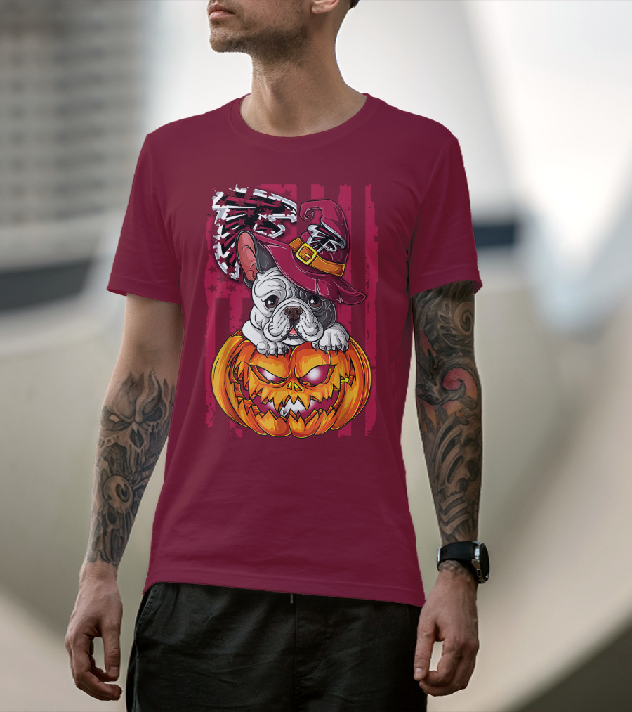Hlw Bulldog Pumpkin Halloween Atlanta Falcons T-Shirt
