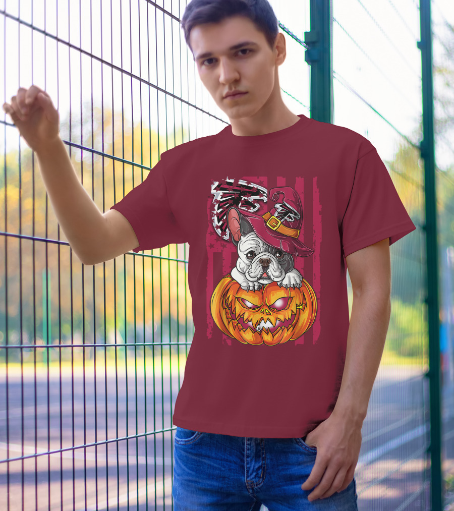Hlw Bulldog Pumpkin Halloween Atlanta Falcons T-Shirt