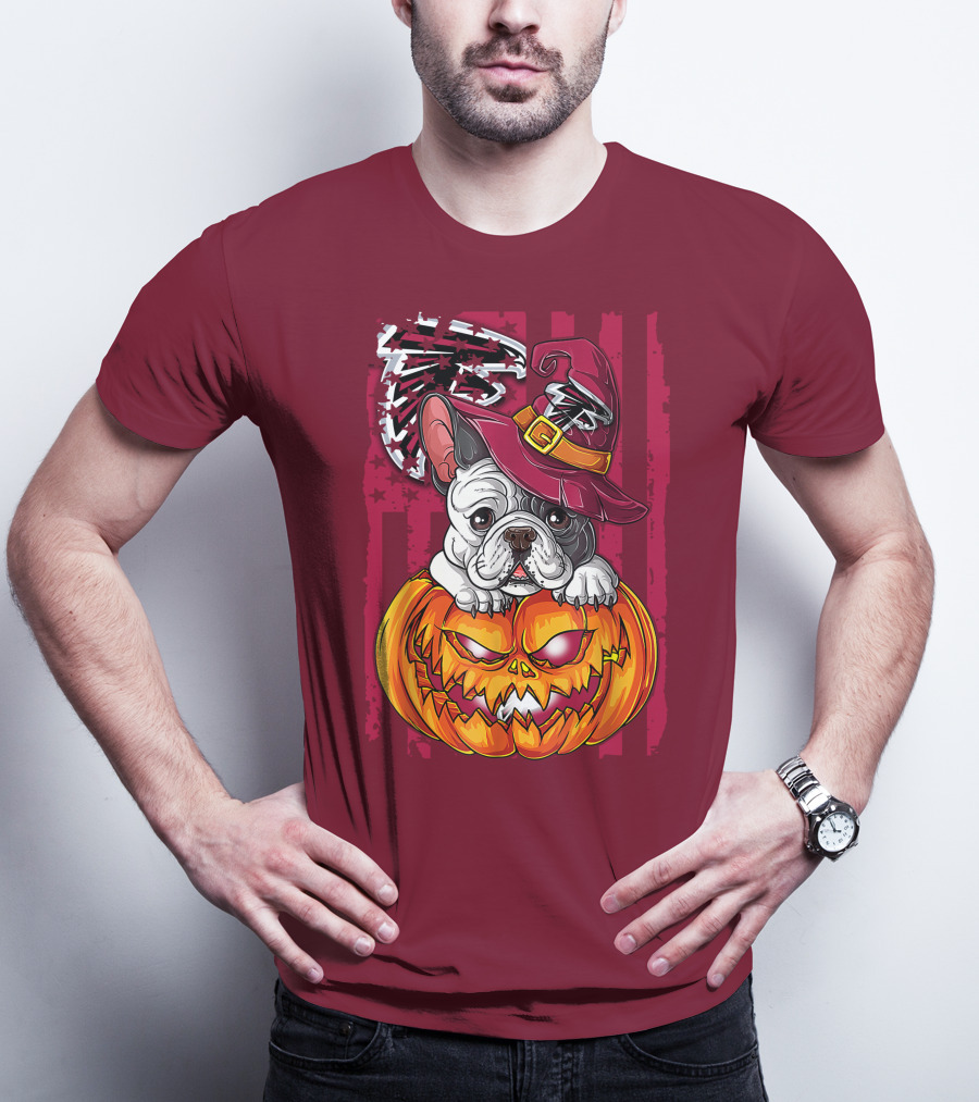 Hlw Bulldog Pumpkin Halloween Atlanta Falcons T-Shirt
