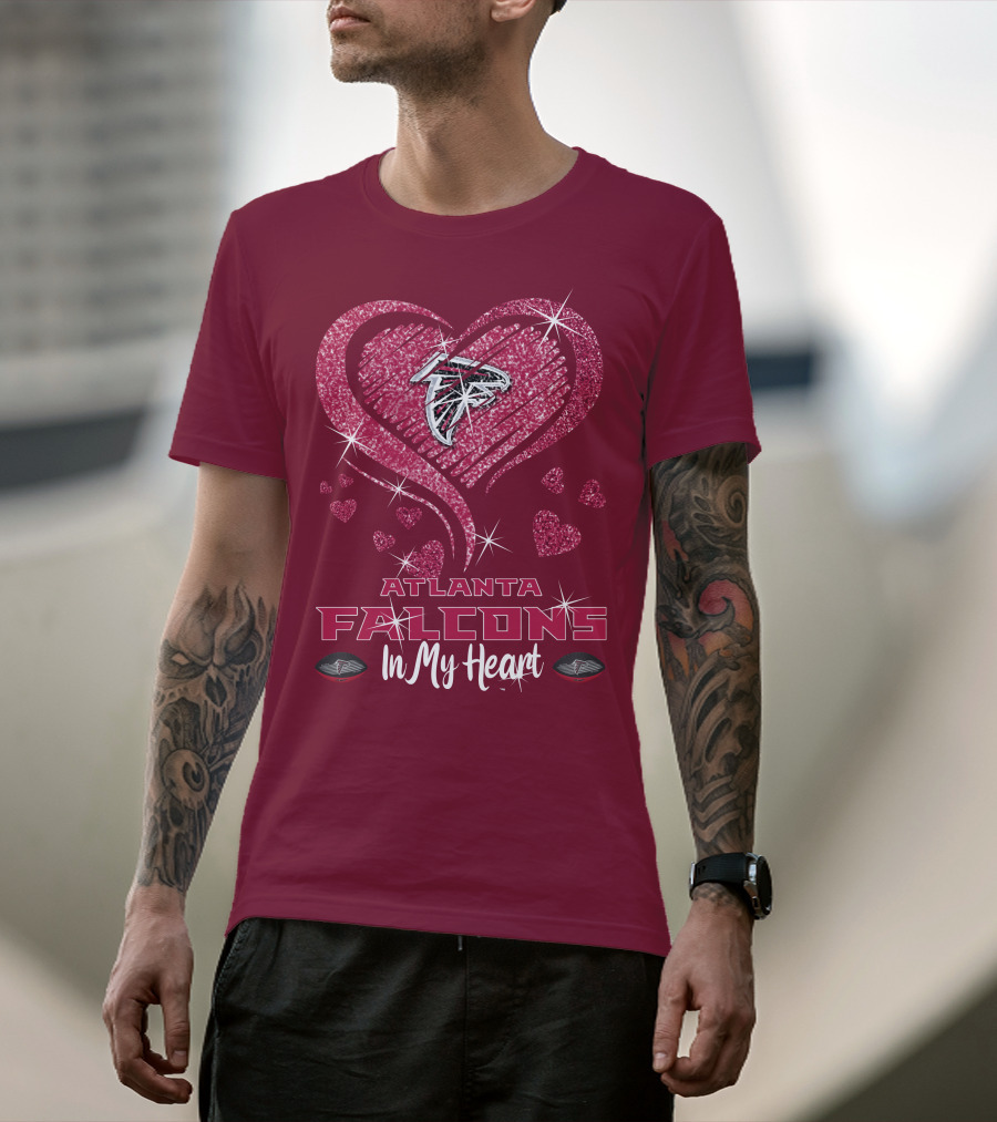 Atlanta Falcons Sparkling Heart Design In My Heart T-Shirt