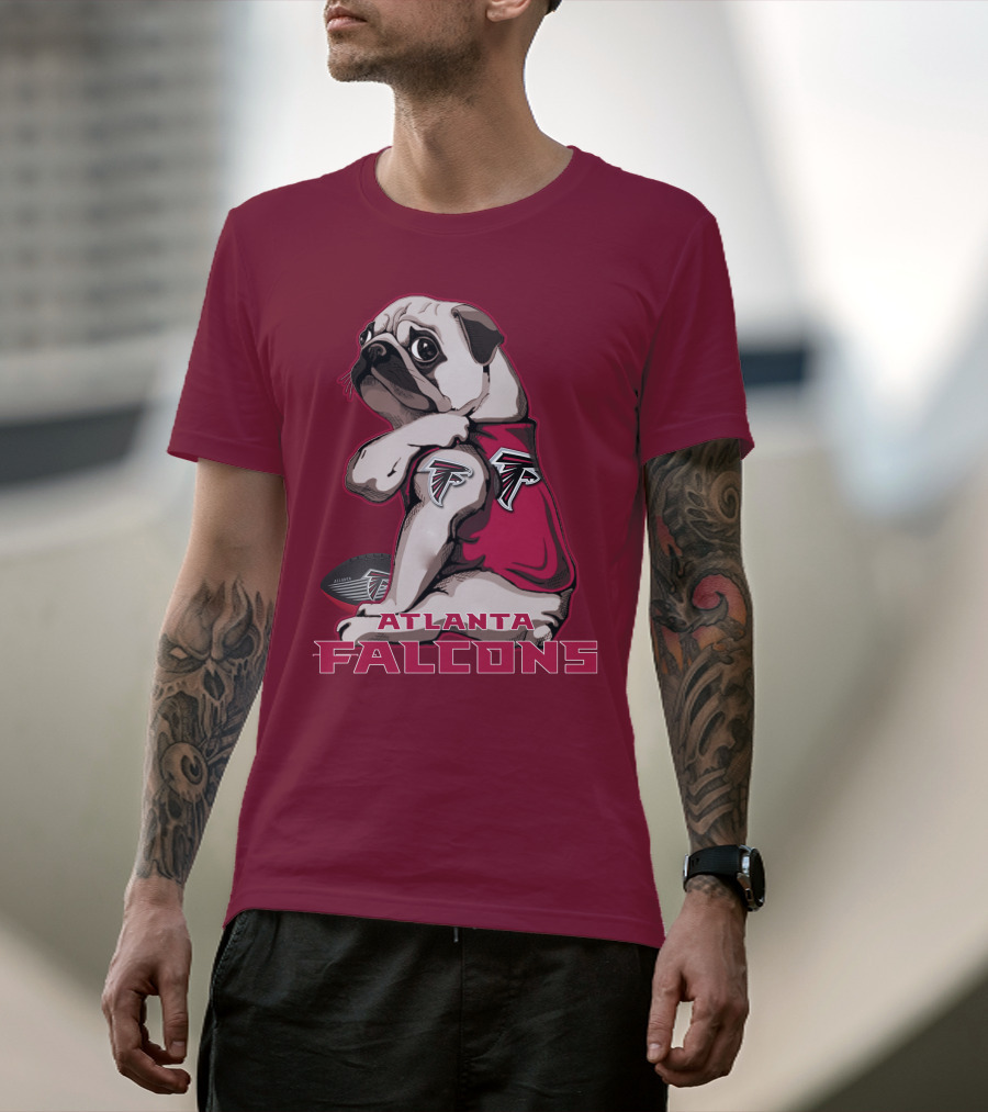 Pug Atlanta Falcons Football Team Mascot T-Shirt