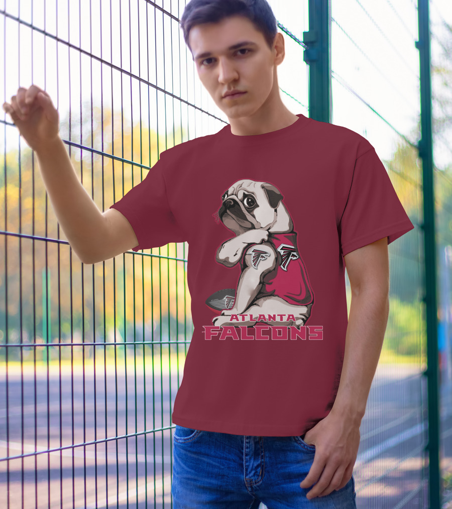 Pug Atlanta Falcons Football Team Mascot T-Shirt
