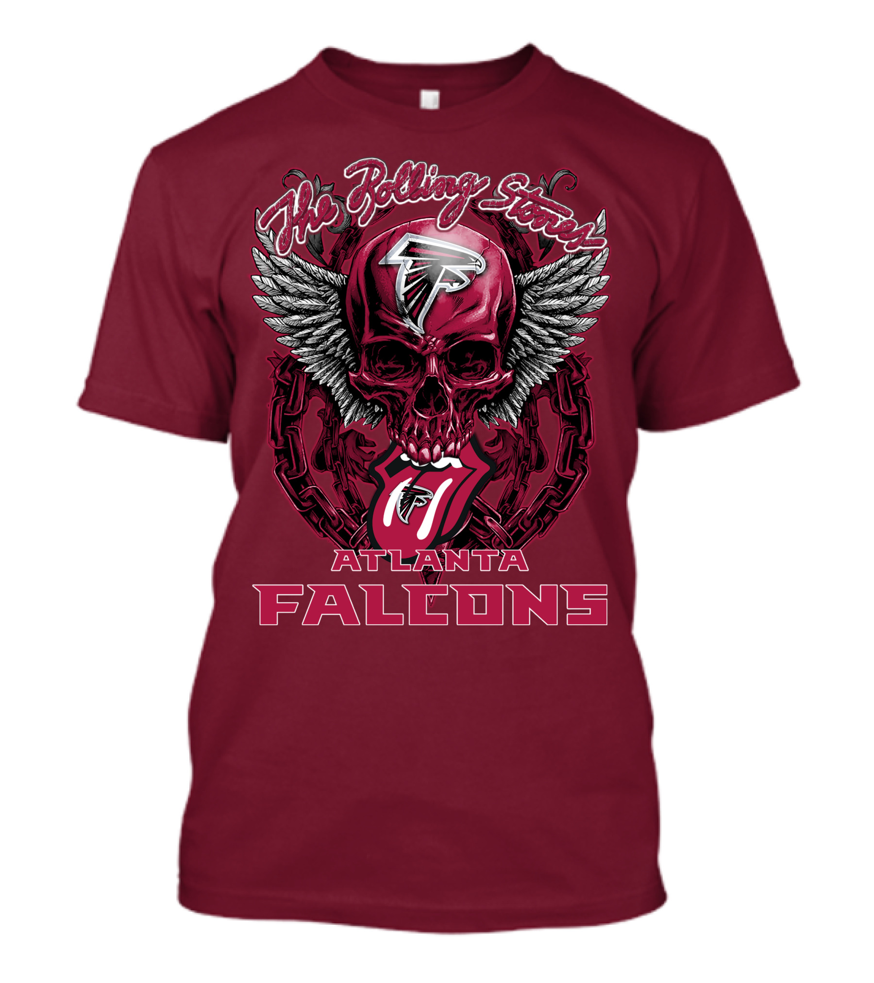 Rolling Stones Atlanta Falcons Skull And Wings T-Shirt
