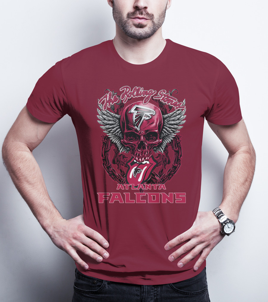 Rolling Stones Atlanta Falcons Skull And Wings T-Shirt