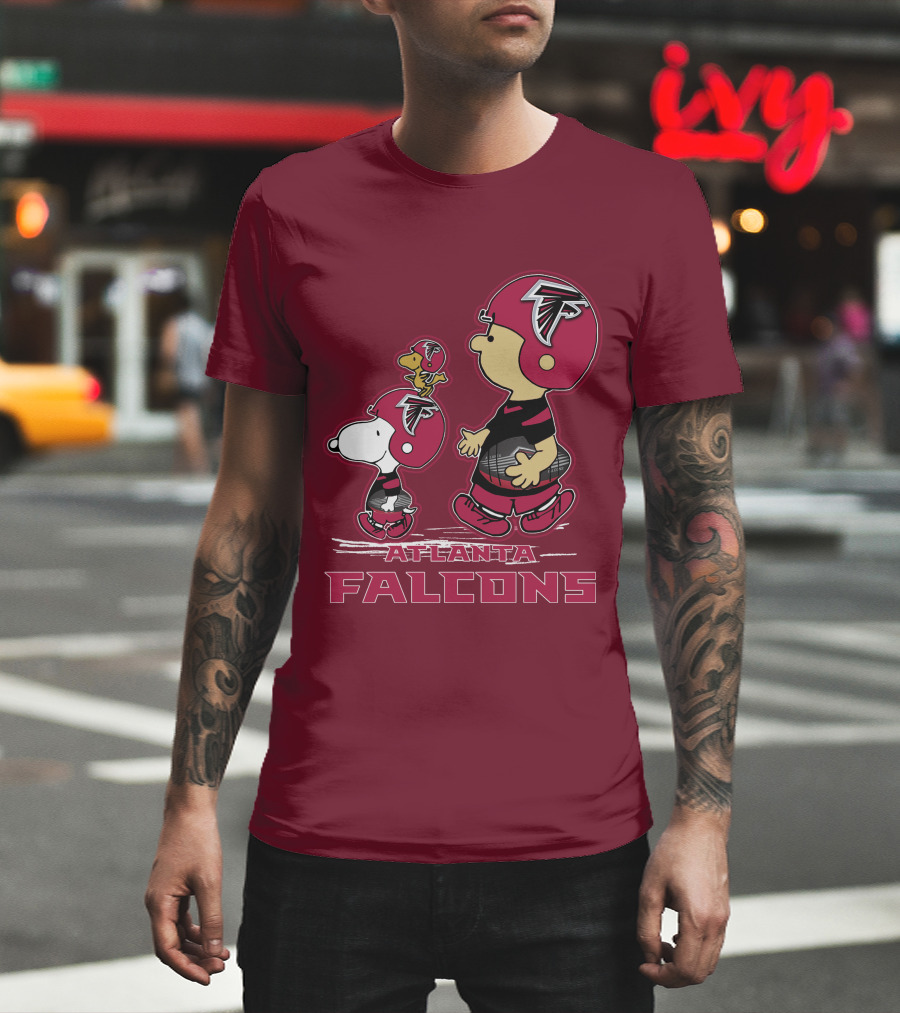 Atlanta Falcons Snpfootball Peanuts Characters T-Shirt