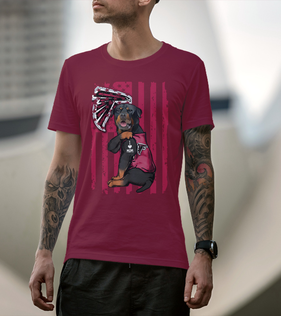 Rottweiler I Love Mom Atlanta Falcons T-Shirt