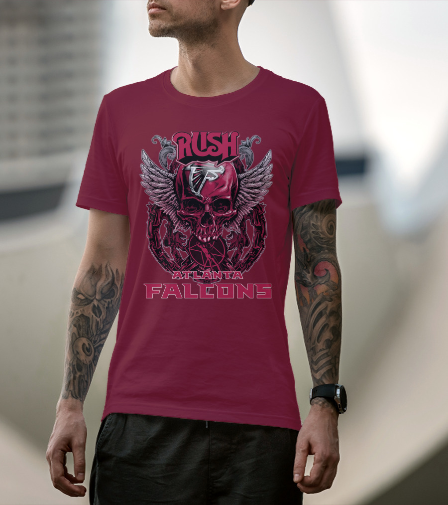 Rush Atlanta Falcons Skull Wings T-Shirt