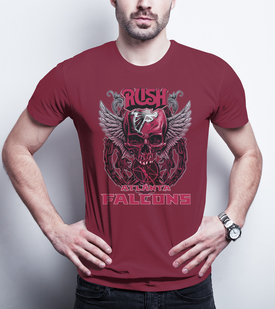 Rush Atlanta Falcons Skull Wings T-Shirt