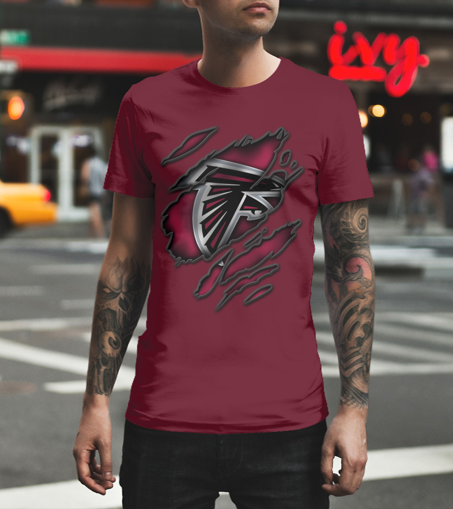 Torn Atlanta Falcons Logo T-Shirt