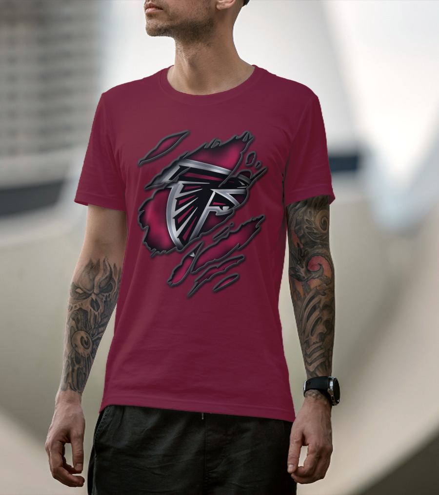 Torn Atlanta Falcons Logo T-Shirt