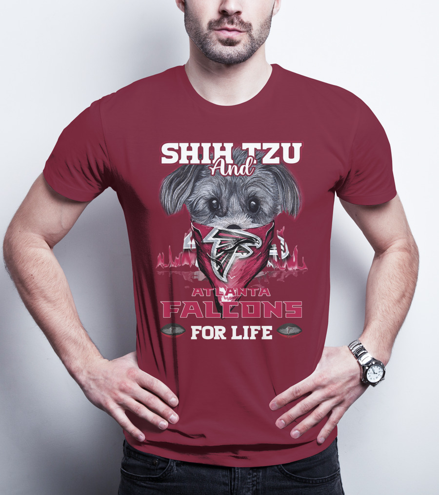 Shih Tzu And Atlanta Falcons For Life T-Shirt