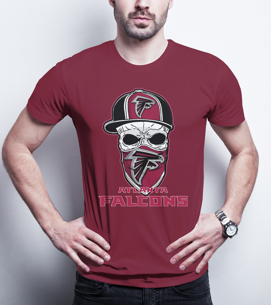 Atlanta Falcons Skull Hat Mask T-Shirt