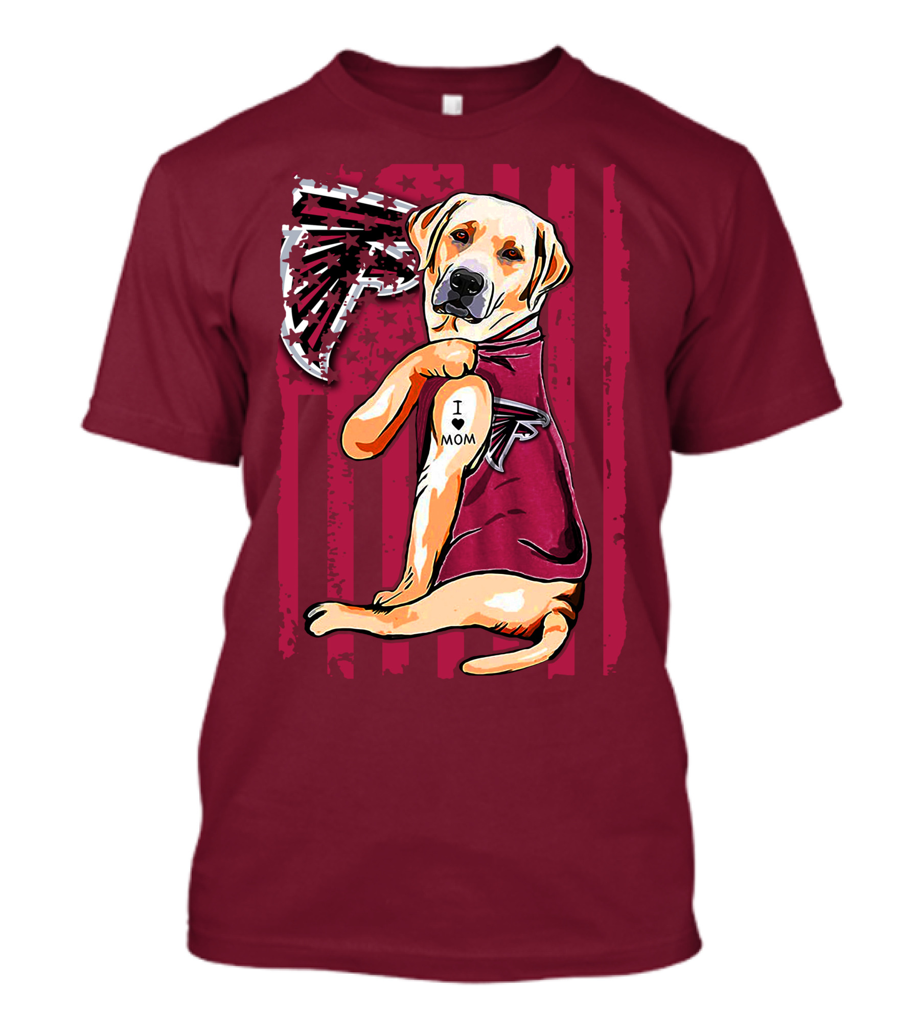 Atlanta Falcons Labrador Retriever I Love Mom T-Shirt