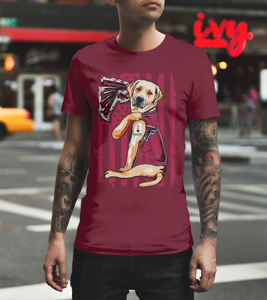Atlanta Falcons Labrador Retriever I Love Mom T-Shirt
