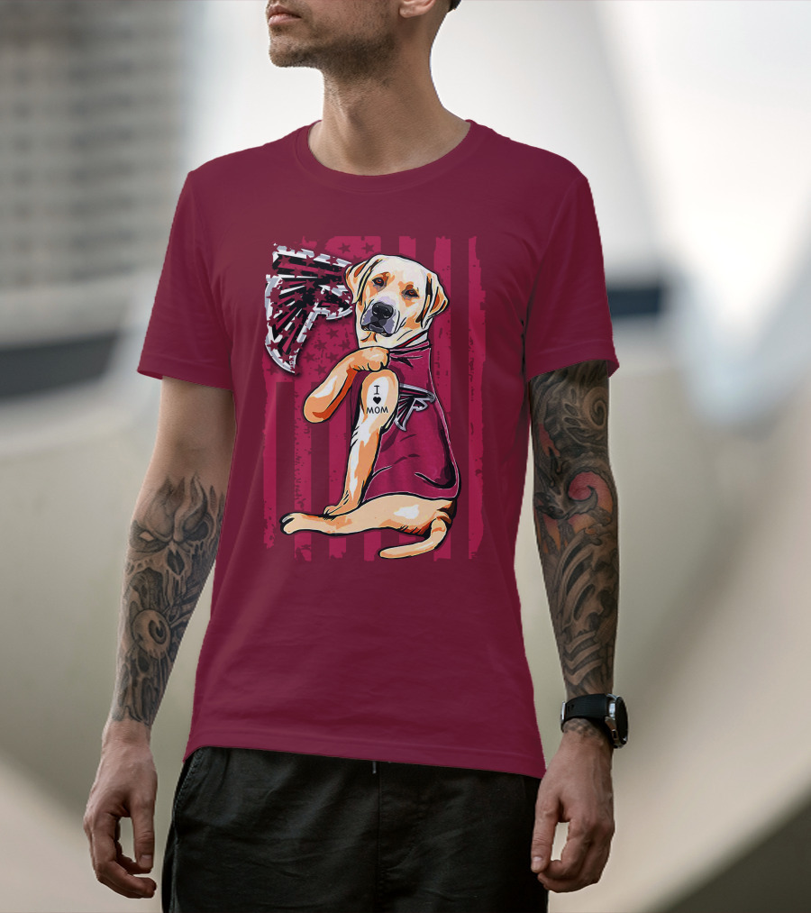 Atlanta Falcons Labrador Retriever I Love Mom T-Shirt