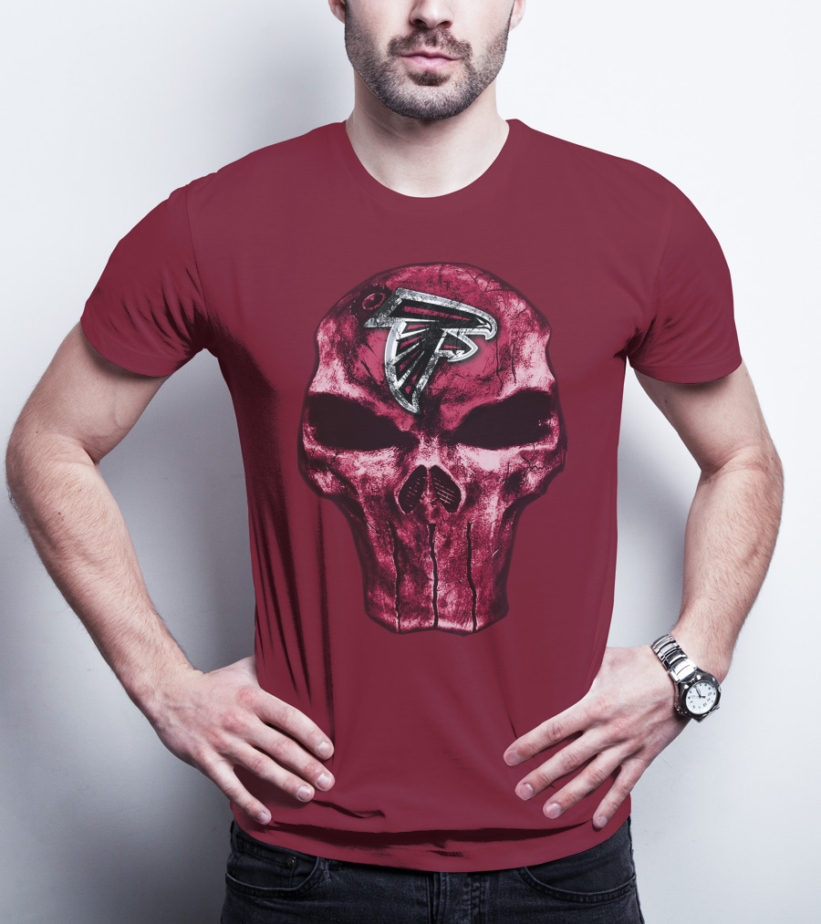 Skull Atlanta Falcons Logo Emblem T-Shirt