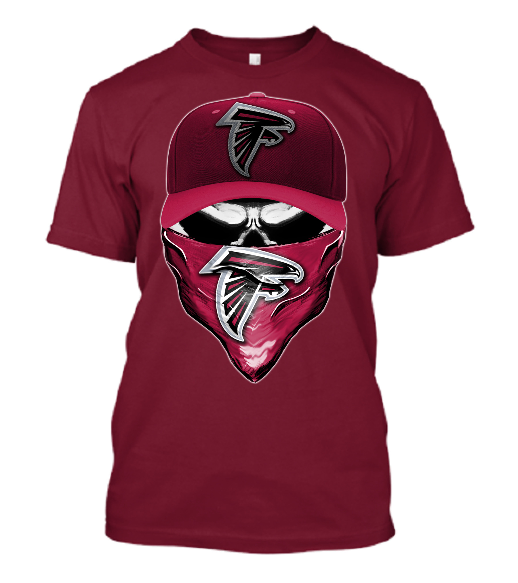 Atlanta Falcons Skull Bandana Hat T-Shirt