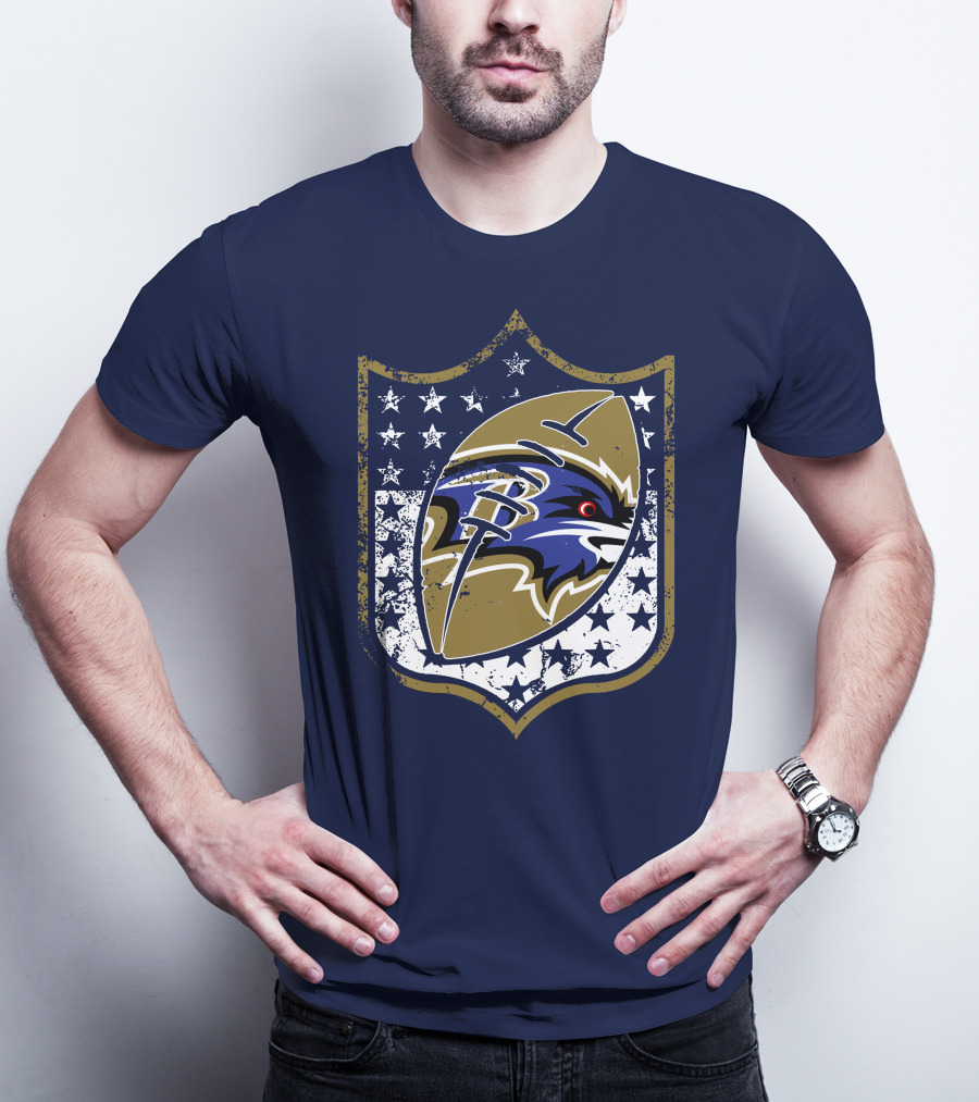 Baltimore Ravens 45 Stars Shield T-Shirt