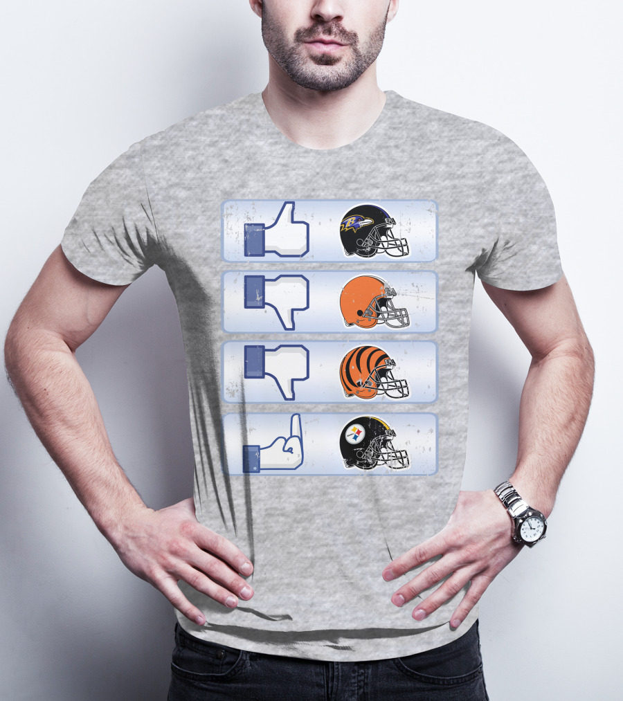Baltimore Ravens Thumbs Up Helmet Comparison T-Shirt