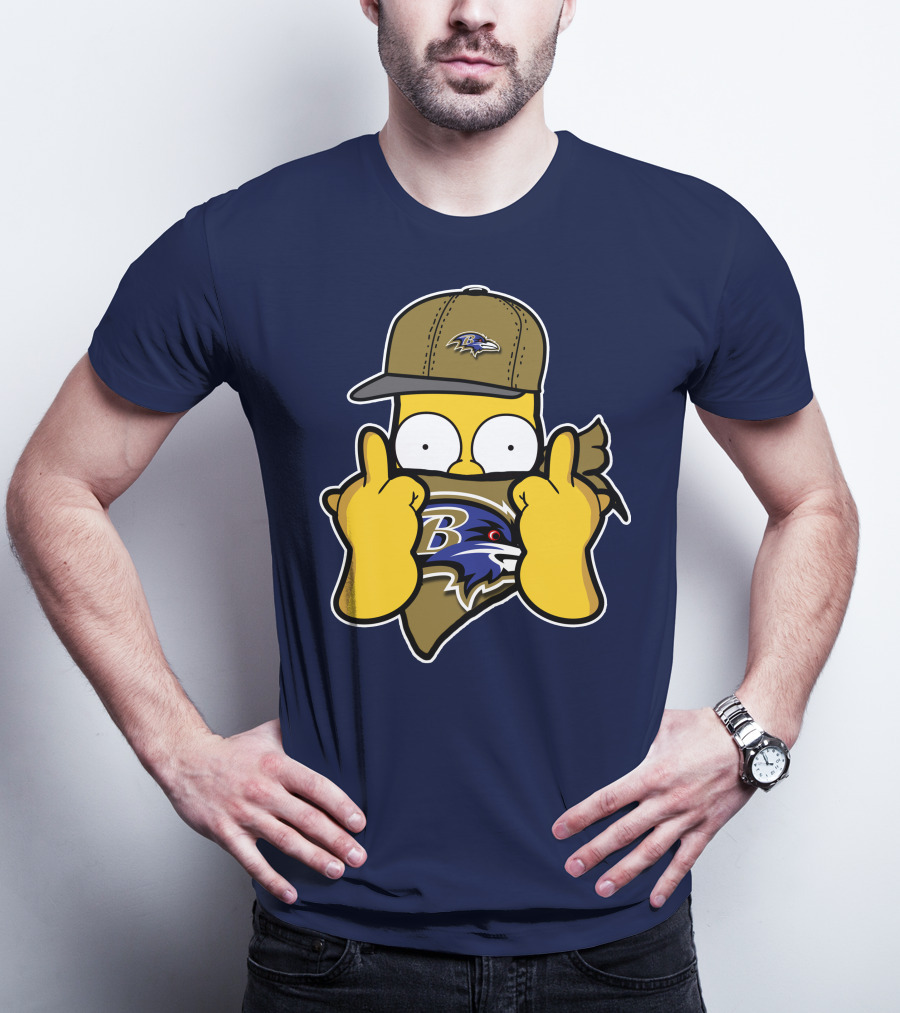 Baltimore Ravens Homer Simpson Parody Nfl Logo T-Shirt