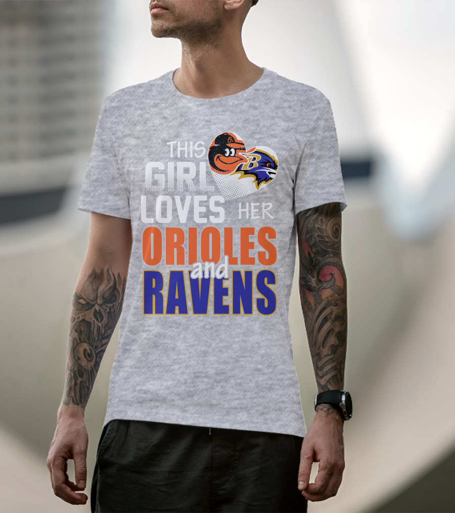 This Girl Loves Her Orioles And Ravens T-Shirt