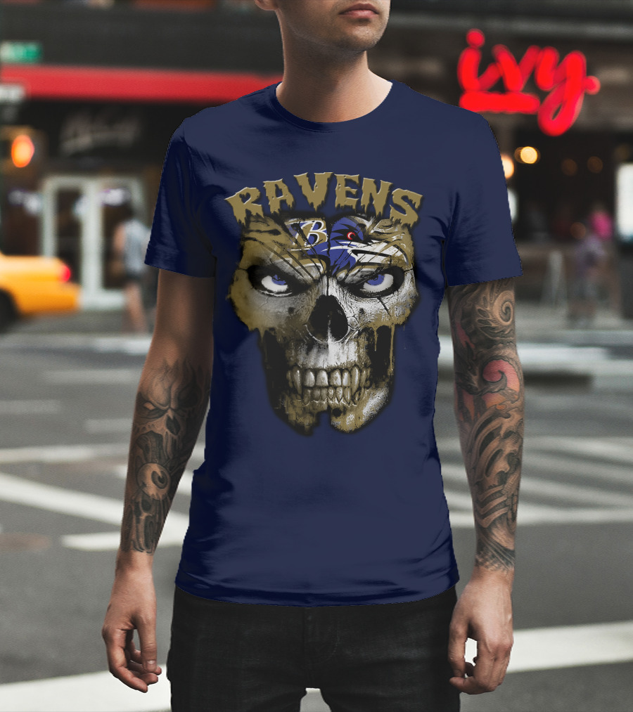 Ravens Baltimore Skull B Logo T-Shirt