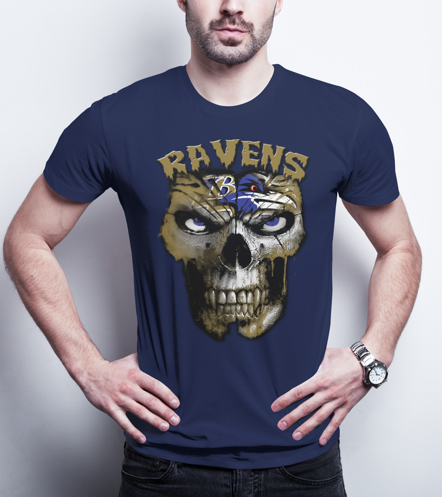 Ravens Baltimore Skull B Logo T-Shirt