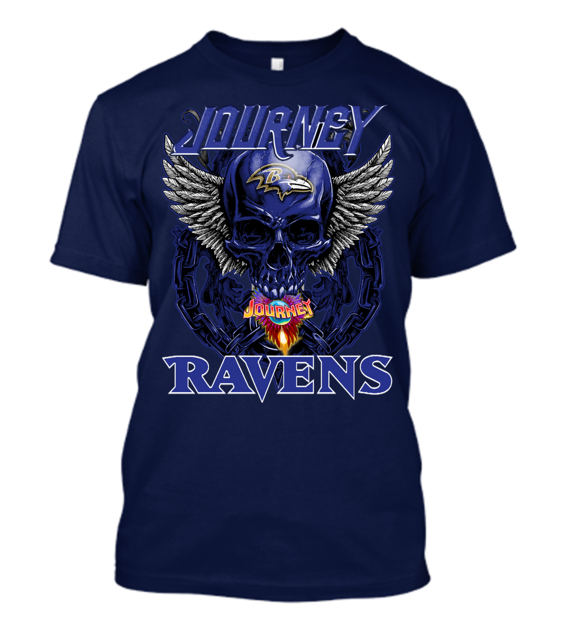 Journey Ravens Winged Skull Baltimore T-Shirt
