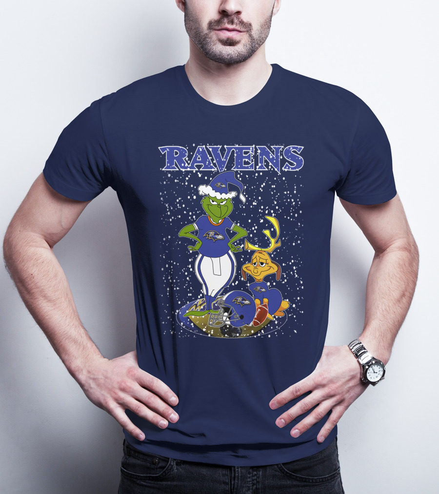 Grinchxmas Baltimore Ravens Football Christmas Ravens T-Shirt