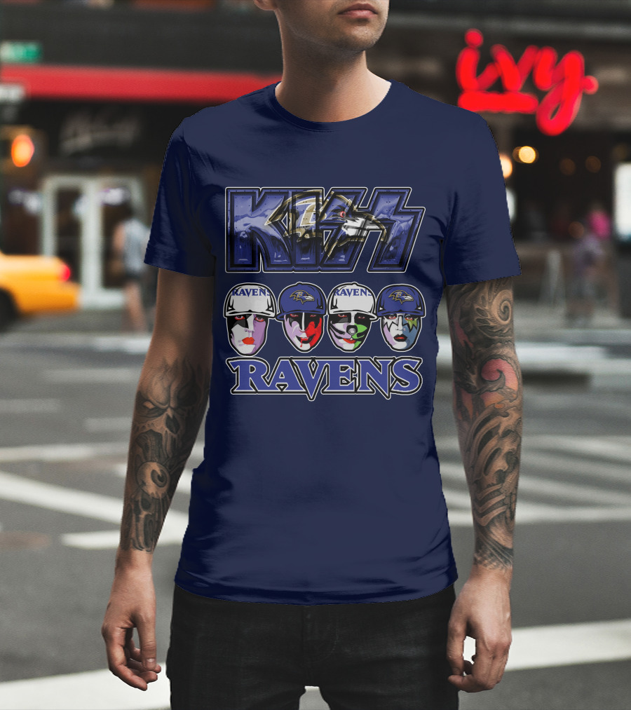 Kiss Baltimore Ravens Face Paint Theme T-Shirt