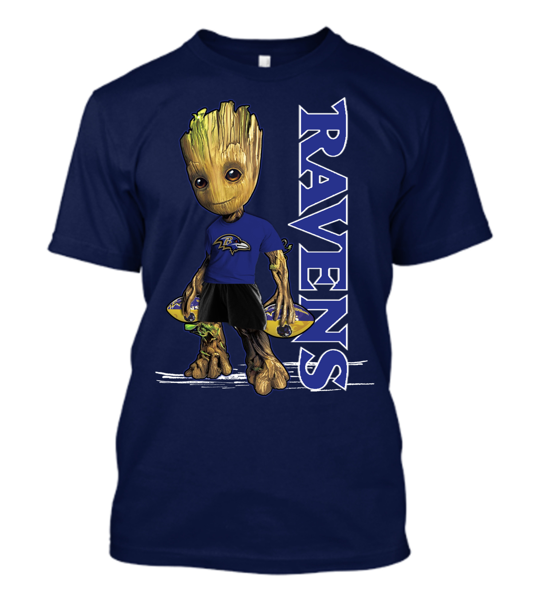 Groot V1 Ravens Nfl Baltimore Team T-Shirt