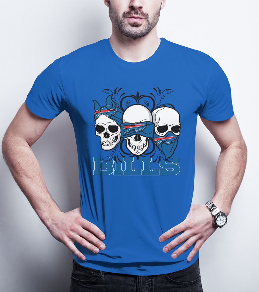 Buffalo Bills Skull Bandana Trio T-Shirt