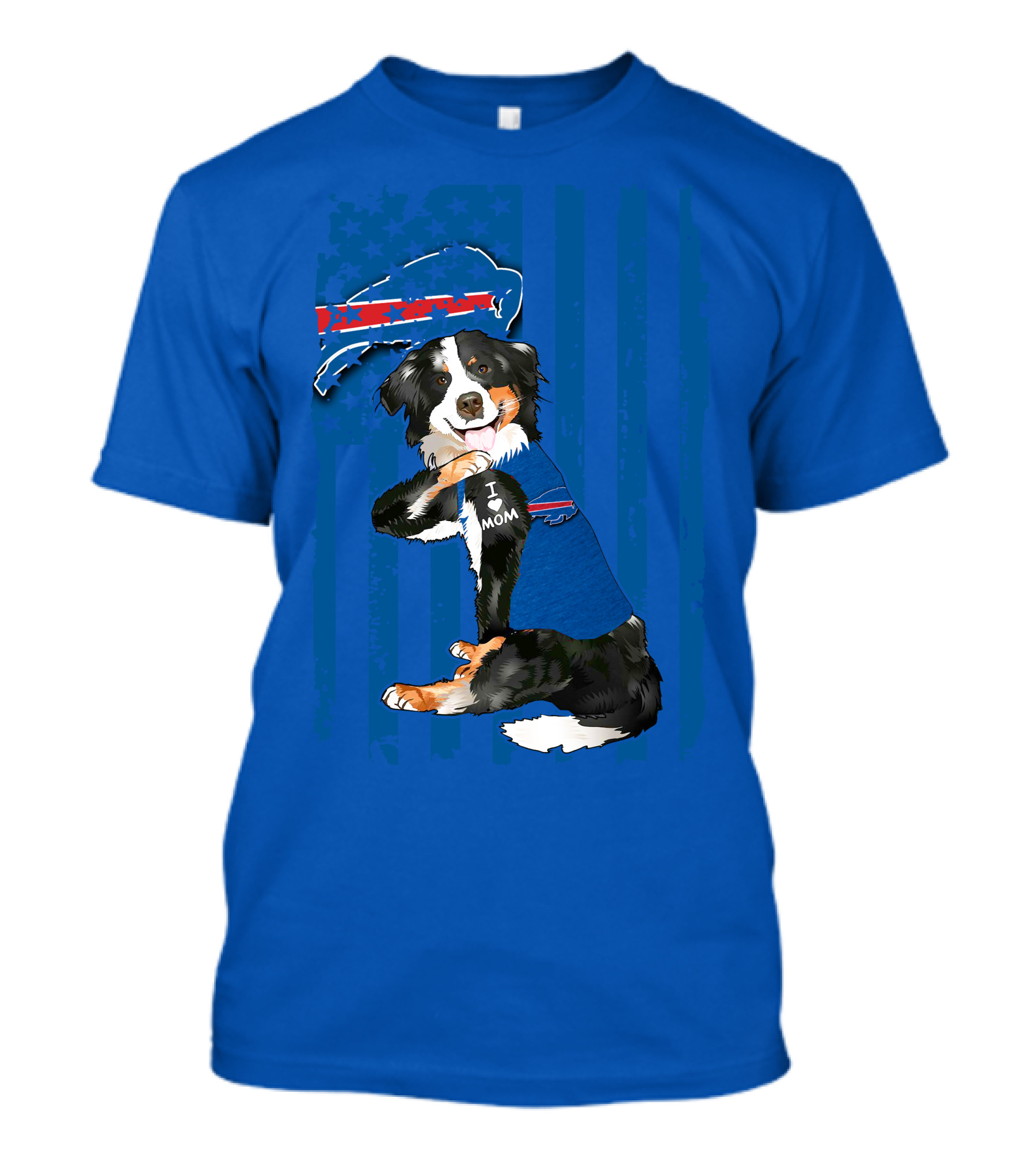 Border Collie I Love Mom Buffalo Bills Fan T-Shirt