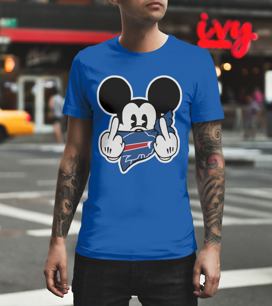 Buffalo Bills Mickey Mouse Middle Finger T-Shirt