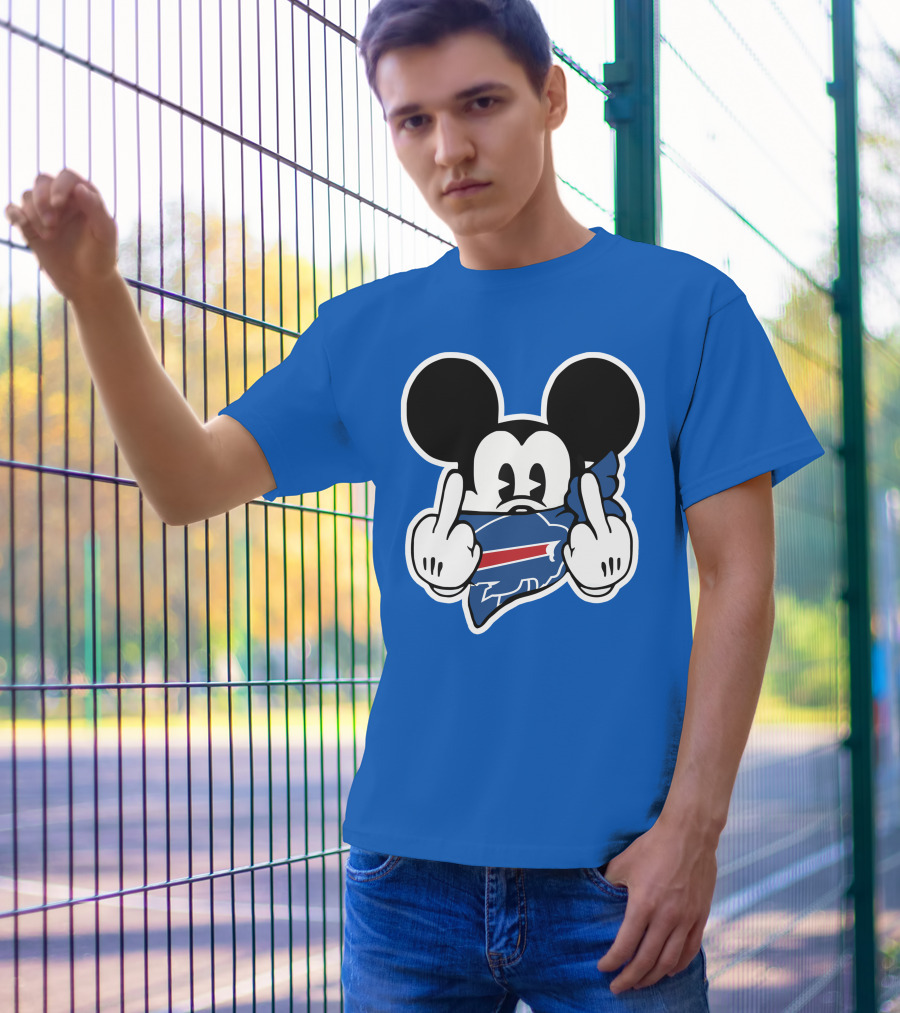 Buffalo Bills Mickey Mouse Middle Finger T-Shirt