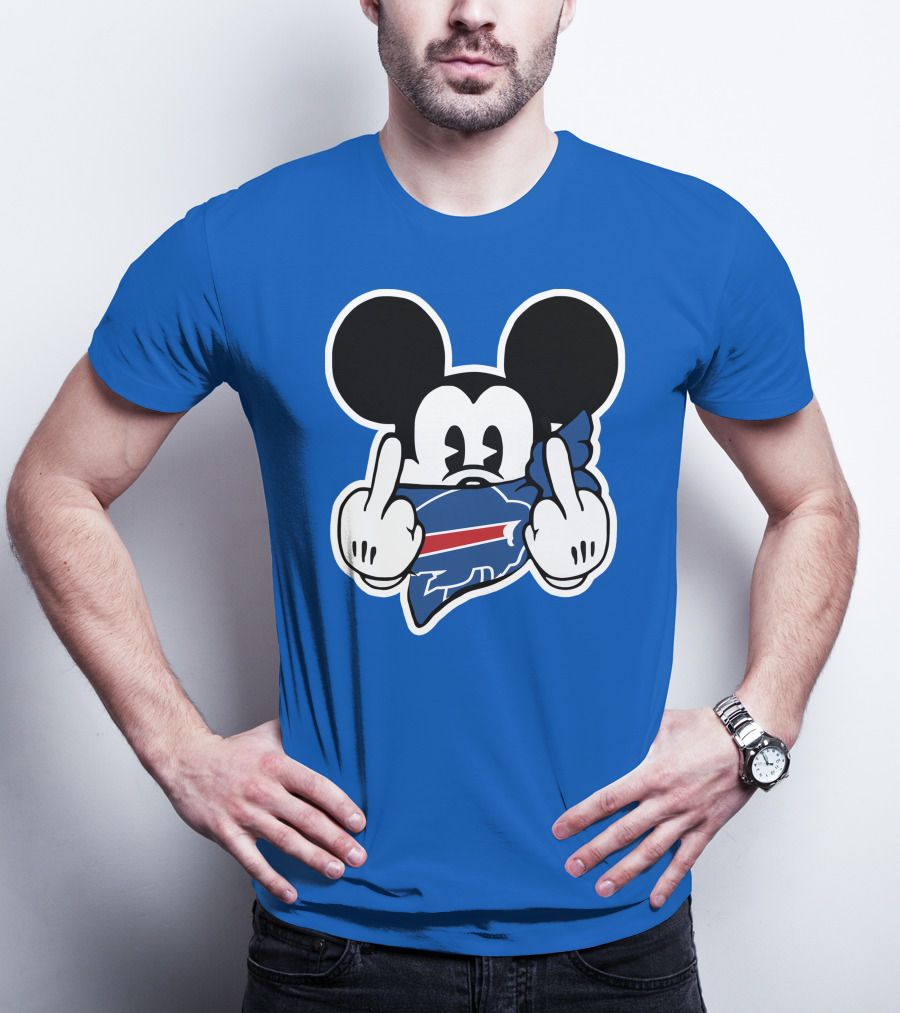 Buffalo Bills Mickey Mouse Middle Finger T-Shirt