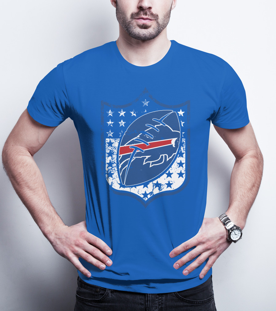 Buffalo Bills Nfl Team Shield Stars And Stripes T-Shirt