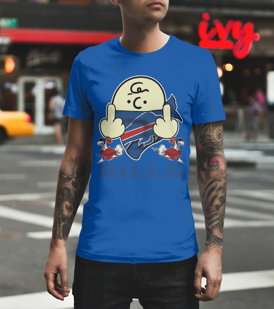 Buffalo Bills Logo With Peanuts Characters T-Shirt