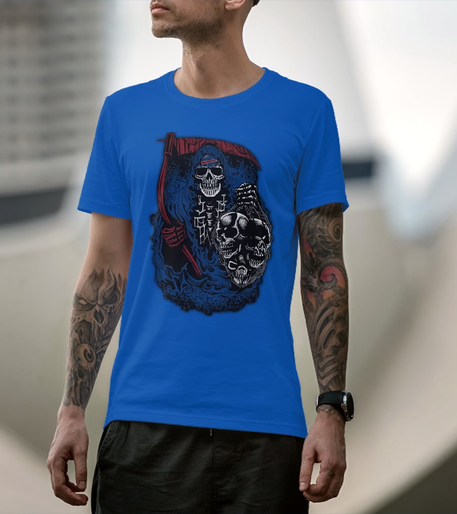 Buffalo Bills 61 Grim Reaper Skeleton Skulls T-Shirt