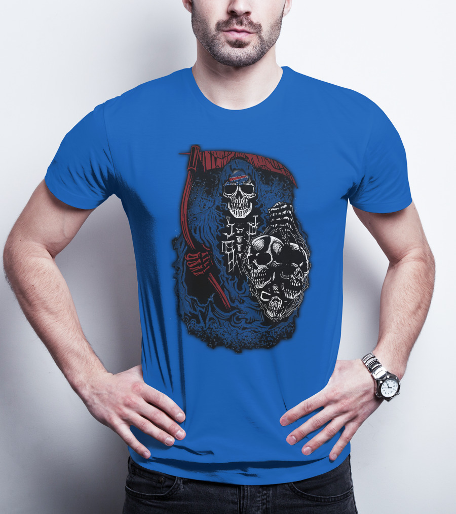 Buffalo Bills 61 Grim Reaper Skeleton Skulls T-Shirt