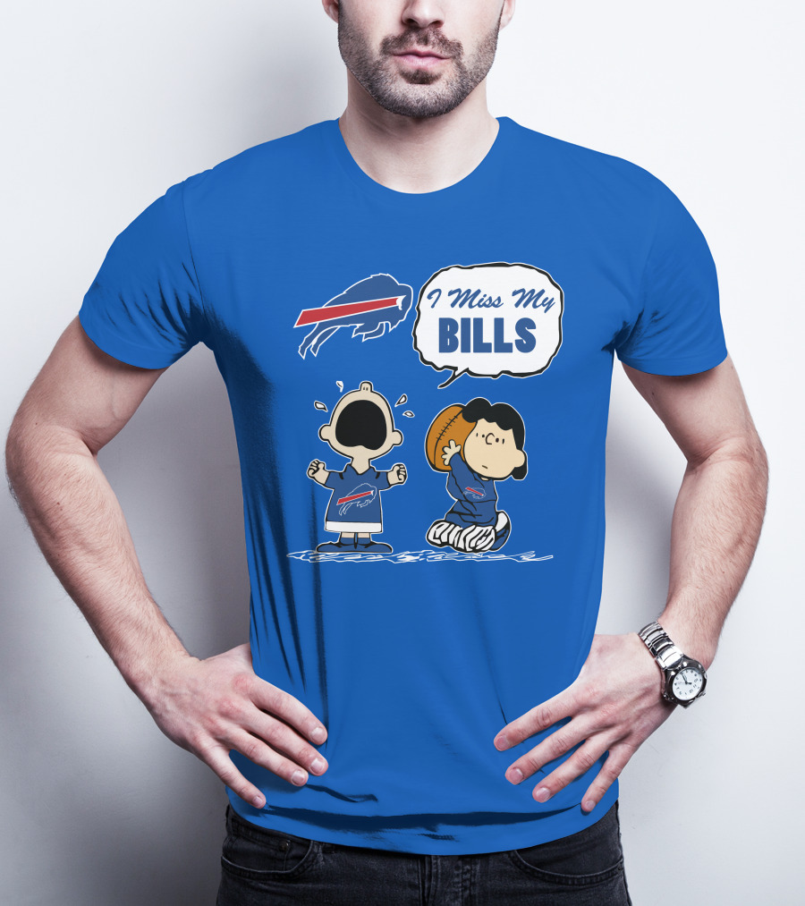 Buffalo Bills I Miss My Bills Football Charlie Lucy Cartoon T-Shirt