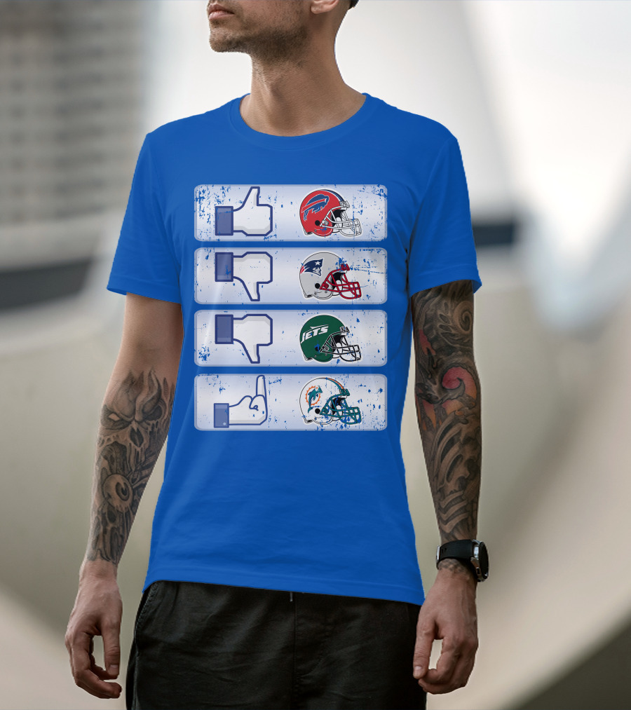 Buffalo Bills 72 Thumbs Up Patriots Jets Dolphins Dislike T-Shirt