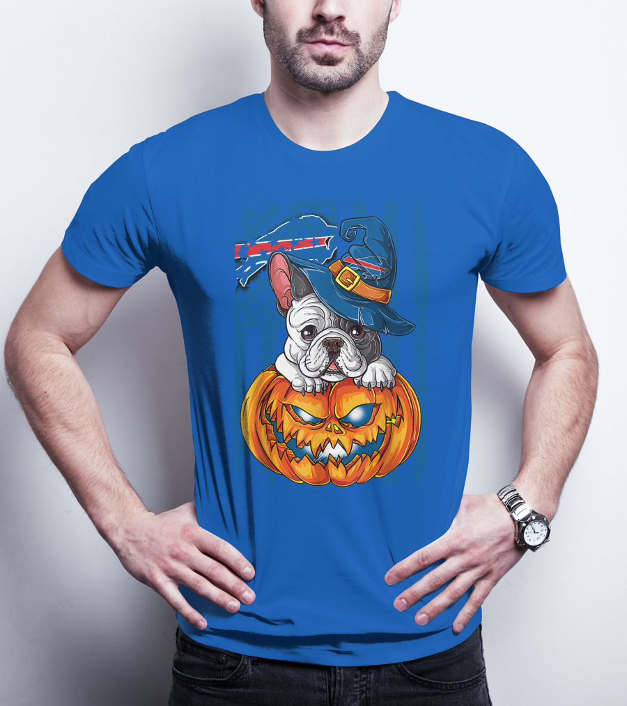 Buffalo Bills Bulldog Halloween Pumpkin T-Shirt
