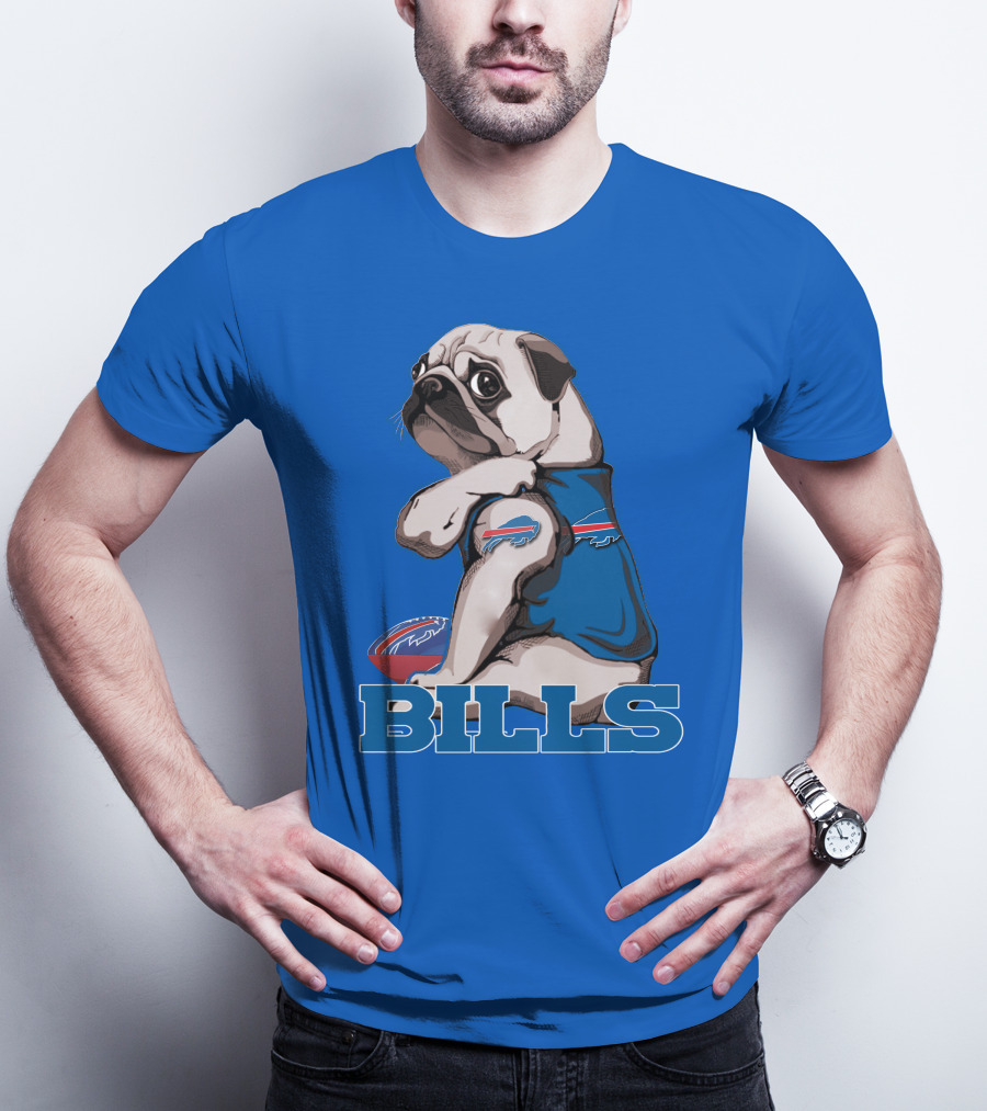 Pug Bills Football Team T-Shirt