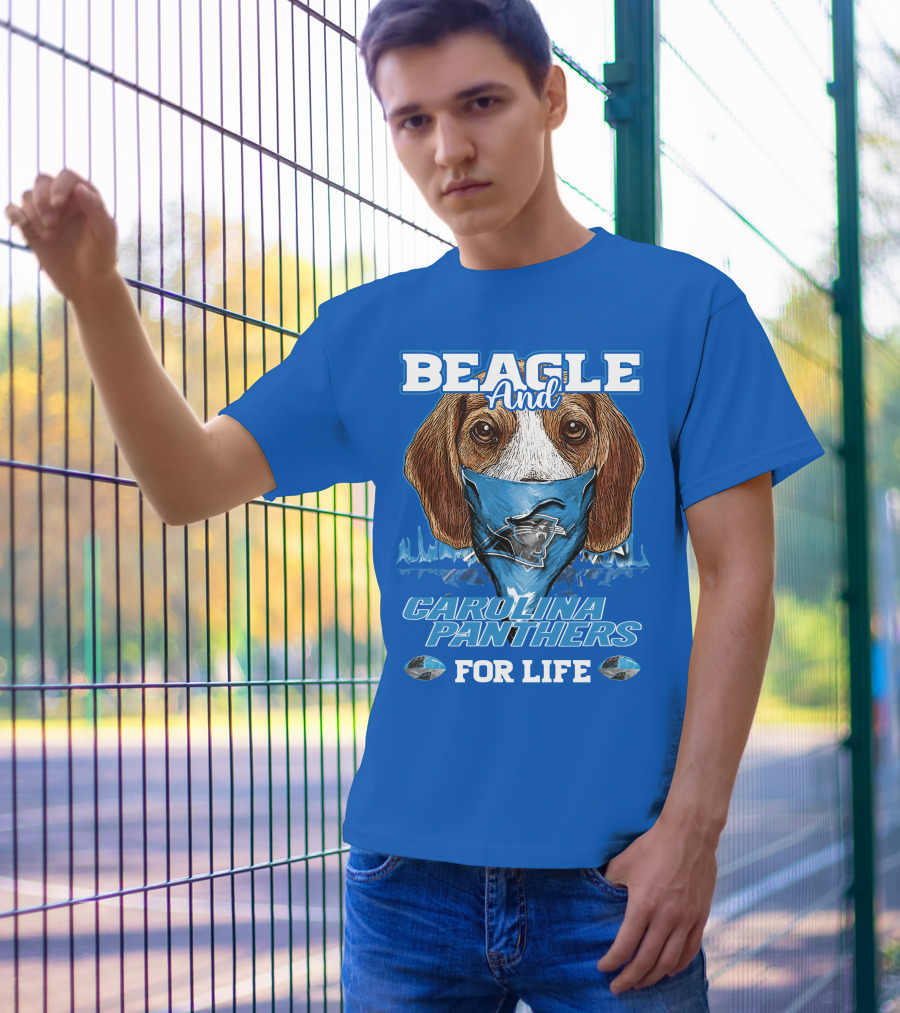 Beagle And Carolina Panthers For Life T-Shirt