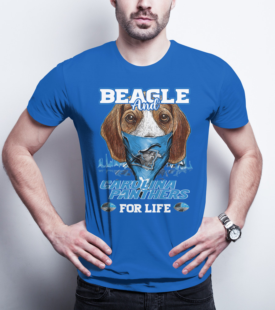 Beagle And Carolina Panthers For Life T-Shirt