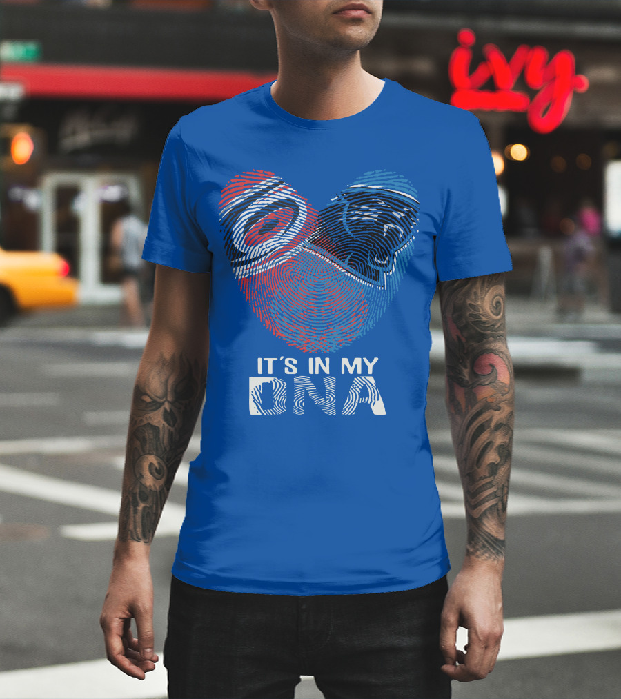 Carolina Panthers 15 It's In My Dna Fingerprint Heart T-Shirt